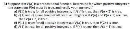 Solved Suppose That P N Is A Propositional Function Chegg