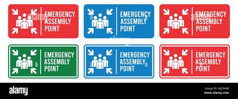 Emergency Assembly Point Sign Assembly Point Sign Symbol Vector