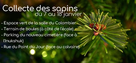 Points de collecte des sapins de Noël Mairie de Colomby Anguerny