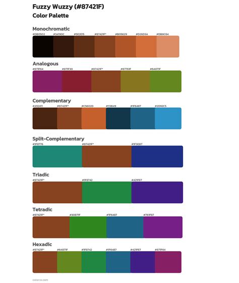 Fuzzy Wuzzy Color Palettes