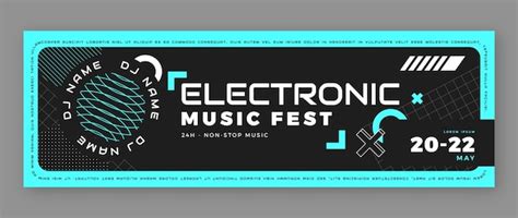 Free Vector Electronic Music Event Twitter Header Template