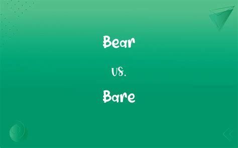 Bear Vs Bare Whats The Difference