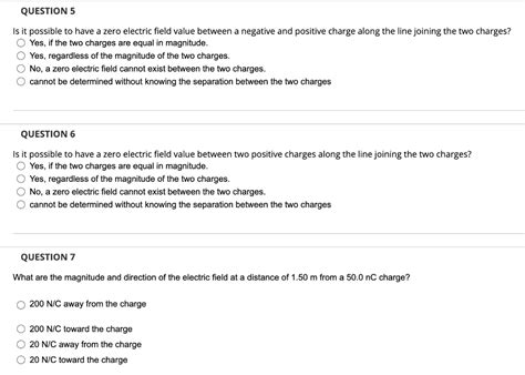 solved is it possible to have a zero electric field value