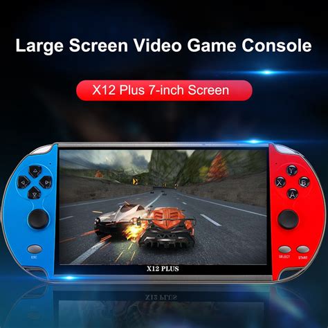 X12 Plus เกมคอนโซลวิดีโอเกม 7 นิ้ว 1000 เกม 16gb จอยสติ๊กคู่ แบบมือ
