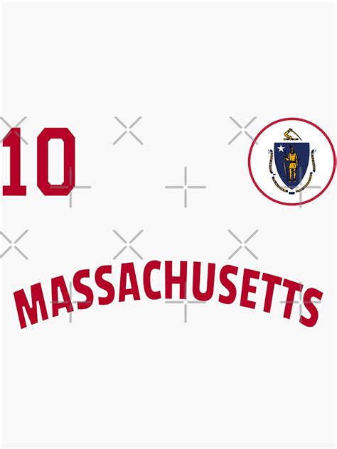 Massachusetts Football Team Soccer Retro Jersey Number 10 Sticker For