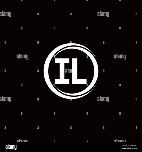 IL Logo Initial Letter Monogram With Circle Slice Rounded Design