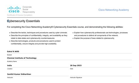 Gokul Kishore On Linkedin Thanking Cisco Chennai Institute Of Technologyand Senthil Kumar