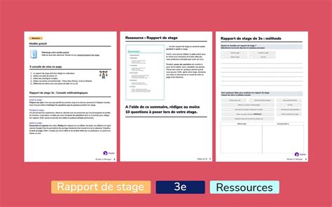 Exemple Rapport De Stage Eme Guide De La Page De Garde Journal