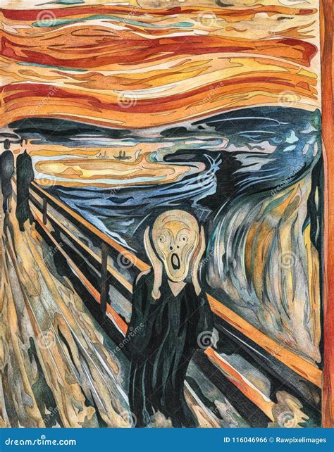 Der Schrei 1893 Durch Edvard Munch Redaktionelles Foto Illustration