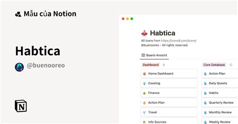 Habtica Mẫu Do Buenooreo Tạo Thị Trường Notion