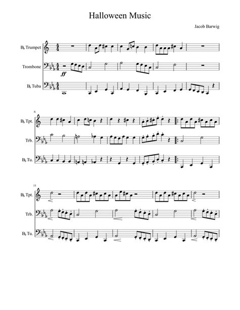 Halloween Music Sheet Music For Trumpet Trombone Tuba Download Free
