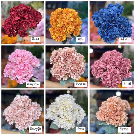 ดอกไม้ปลอม ดอกไฮเดนเยียปลอม สีพลาสเทล Kanjana1517 Thaipick