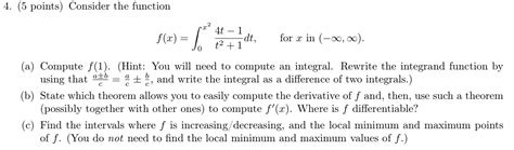 solved 4 5 points consider the function f x [²² x²