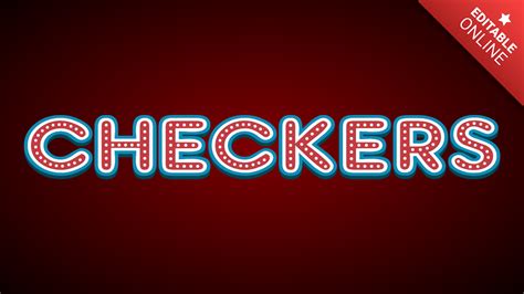 Checkers Retro Bulb Marquee Text Effect Generator