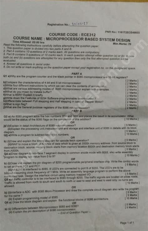 Ece Microprocessor Based System Design End Term Exam Question
