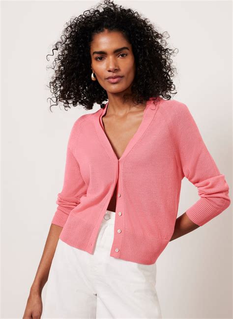 Pink Wool Blend Cardigan Mint Velvet