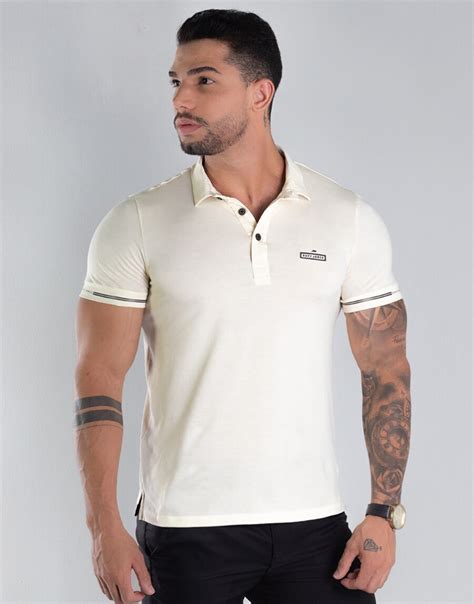 Gola Polo Masculina Estilo E Conforto Premium Cor Bege Davy Jones