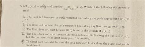 Solved 7 Let F X Y X4 Y2x2y And Consider