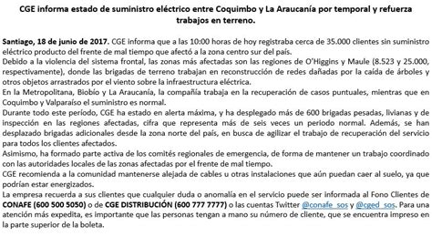 CGE Clientes On Twitter CGED Informa Estado De Suministro
