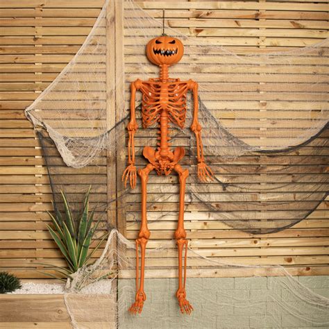 150cm 5ft Posable Halloween Pumpkin Skeleton Decoration Cheaper Online