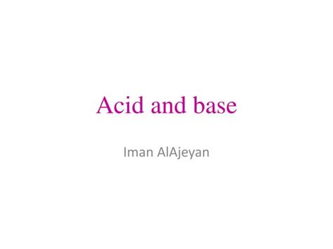 PPT Acid And Base PowerPoint Presentation Free Download ID