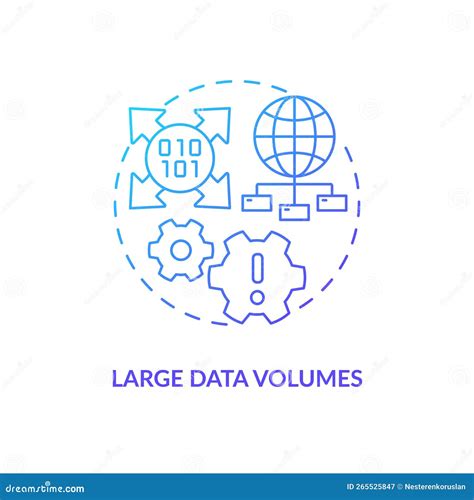 large data volumes blue gradient concept icon stock illustration