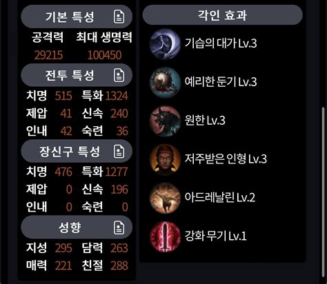 모코코 데헌 세팅 맞는지좀 봐주십시오 형님들 로스트아크 에펨코리아