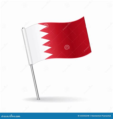 Bahraini Flag Map Pointer Layout Vector Illustration Stock Vector
