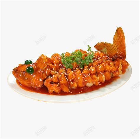 产品实物芝麻油炸松鼠鱼 餐饮 鱼 元素 免抠png 设计图片 免费下载 页面网页 平面电商 创意素材