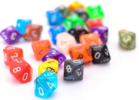 Bulk 10 Sided Dice 25 Random D10s Assorted Colors Easy Roller