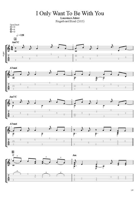 I Only Want To Be With You Fingerstyle Tab Laurence Juber