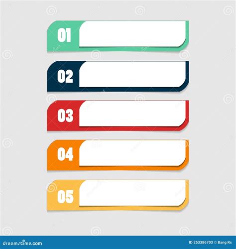 5 Tipos De Diseño De Cuadros De Texto En Color Ilustración Del Vector