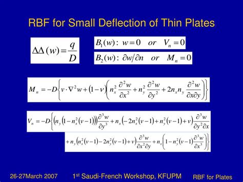 Ppt Rbf Based Meshless Method For Large Deflection Of Thin Plates By