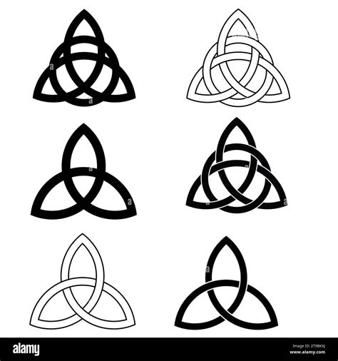 Triquetra Symbol Set Of Celtic Trinity Knot Triquetra Celtic Knot Glyph Icon Celtic Knot
