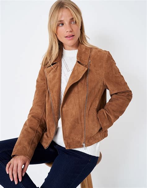 Womens Suede Jacket In Tan From Crew Clothing