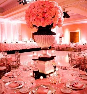 Classic Pink And Black Floral Centerpiece