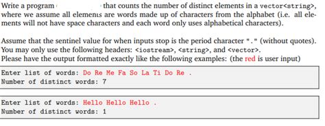 Solved Write A Program That Counts The Number Of Distinct