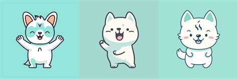 Cute Kawaii Wolf Cartoon Illustration 23813735 Vector Art At Vecteezy