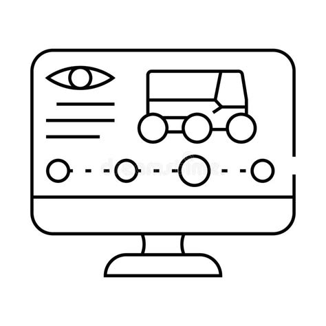 Remote Monitoring Autonomous Delivery Line Icon Vector Illustration