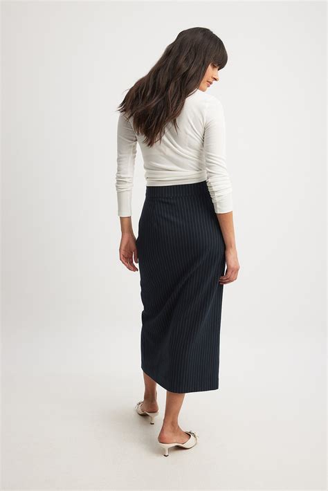 Front Slit Midi Skirt Navy Na Kd