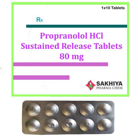Propranolol Hcl 80mg Sustain Release Tablets Manufacturer Exporter And