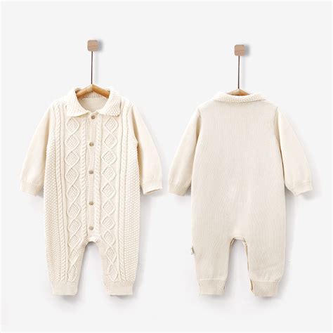 有机棉婴儿衣服新生的儿连体衣春秋纯棉宝宝男针织长袖秋装女宝宝虎窝淘