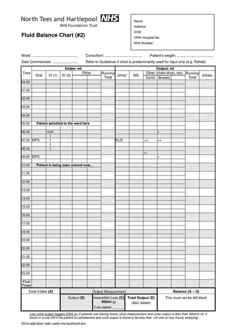 Intake And Output Charting