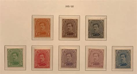 Belgium 1905 Issue 1915 Albert I Complete Series With Additional