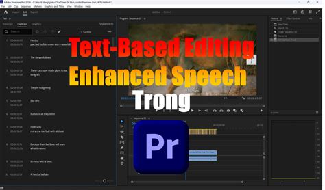 Tính Năng Hỗ Trợ Dựng Phim Bằng Ai Trong Premiere Pro Text Based