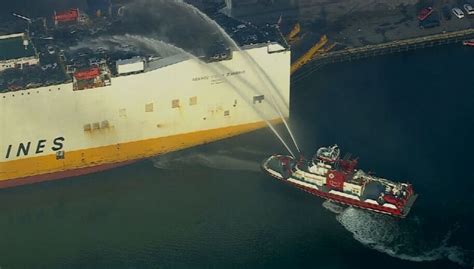 2 Firefighters Die While Battling Blaze Aboard Ship In New Jersey