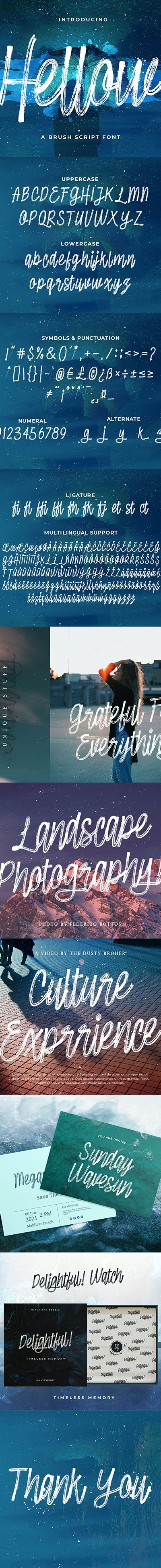 Hellow Brush Script Typeface By Typefactoryco Graphicriver