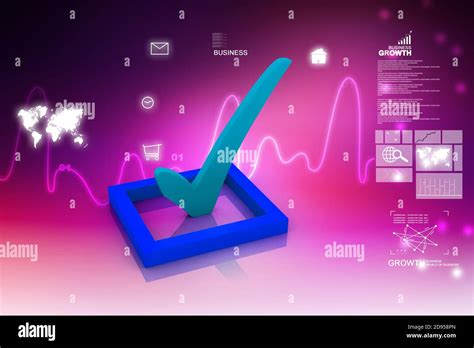 D Multi Use Check Box With Check Stock Photo Alamy