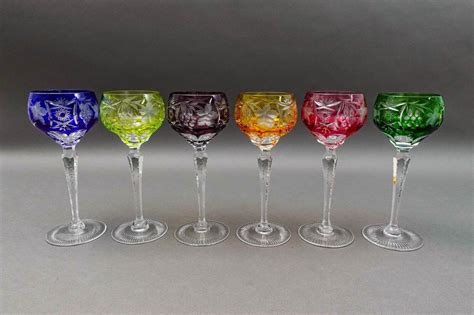 Nachtmann Traube Cut To Clear Crystal 8 18 Tall Wine Hock Glasses Set