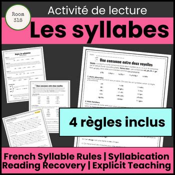 French Syllable Rules Les Syllabes Science Of Reading Reading Recovery